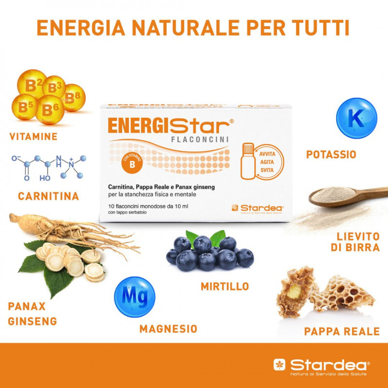 STARDEA ENERGISTAR INTEGRATORE POLIVITAMINICO 10 FLACONI 10ML ...