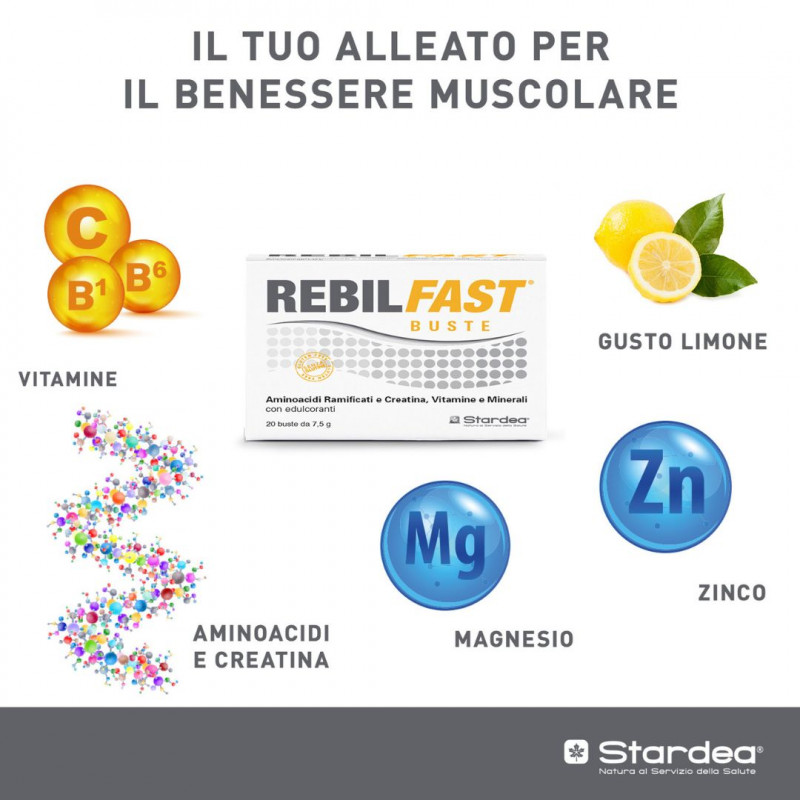 REBILFAST INTEGRATORE AMMINOACIDI 20BST 7,5G | Linfafarmacie.it
