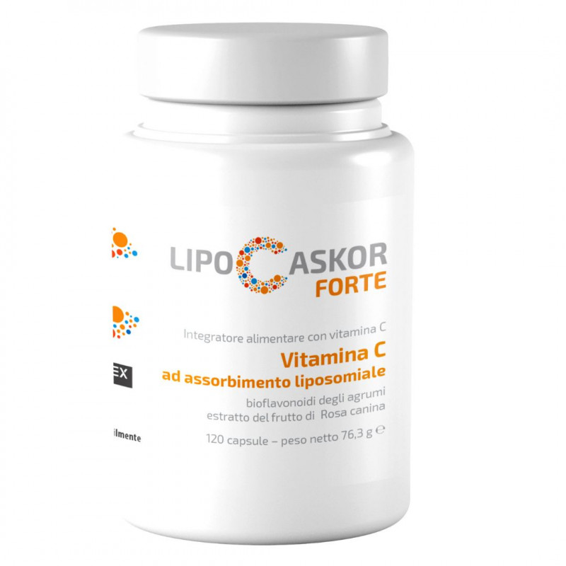 LIPO C ASKOR FORTE VITAMINA C CON STRISCE REAGENTI INCLUSE 120 CPS | Linfafarmacie.it